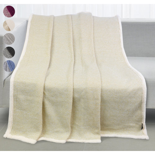 Catalonia Cable Knit Sherpa Throws, Reversible Super Soft Sherpa ...