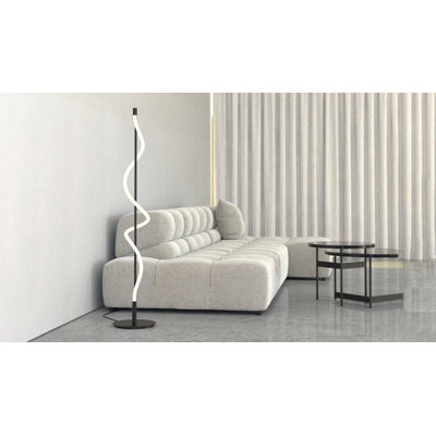 Kuzco Lighting Cursive 60'' Black LED Column Floor Lamp | Wayfair