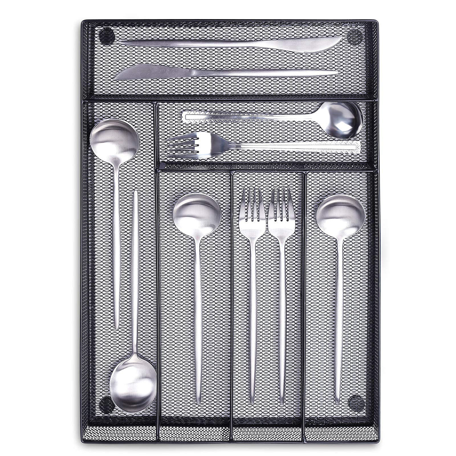 17 Stories 6 Compartments Metal Mesh Kitchen Flatware Organizer Tray ...