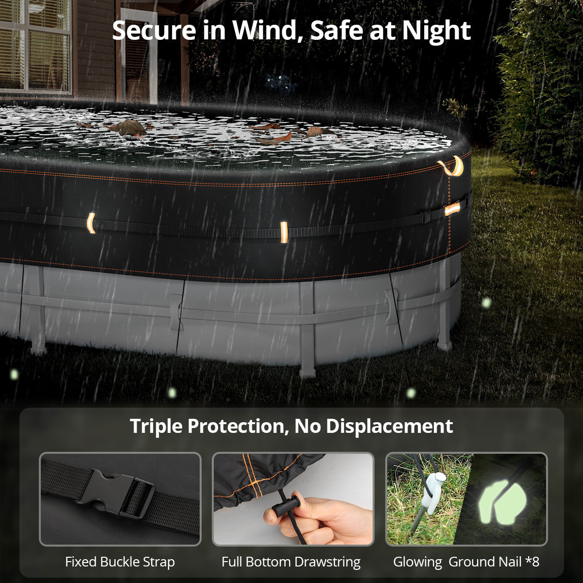 KingSo Oval Pool Cover for Above Ground Pools (Cover Only) | Wayfair