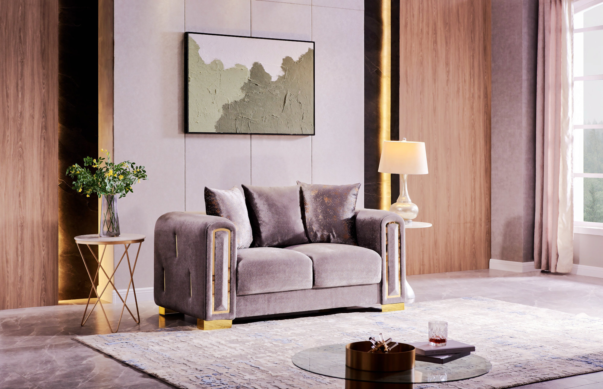 Hokku Designs Rebe 66'' Velvet Loveseat | Wayfair