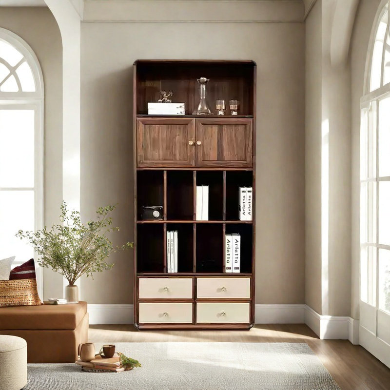 Parttlion Simple new Chinese bookcase with glass door | Wayfair