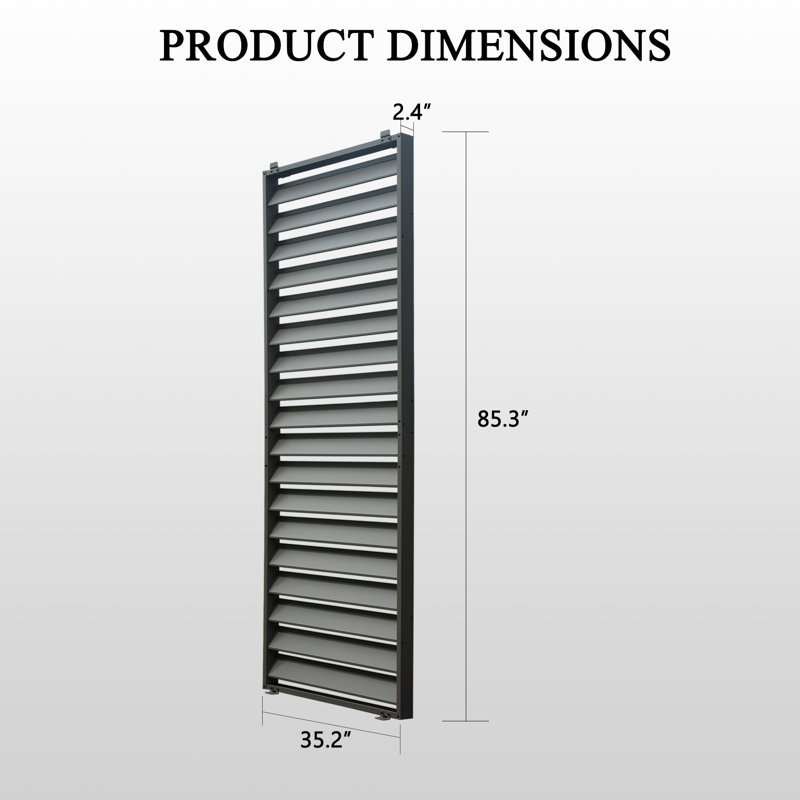 Domi Louvered Aluminum Privacy Screen Side Shutter Wall for Pergola ...