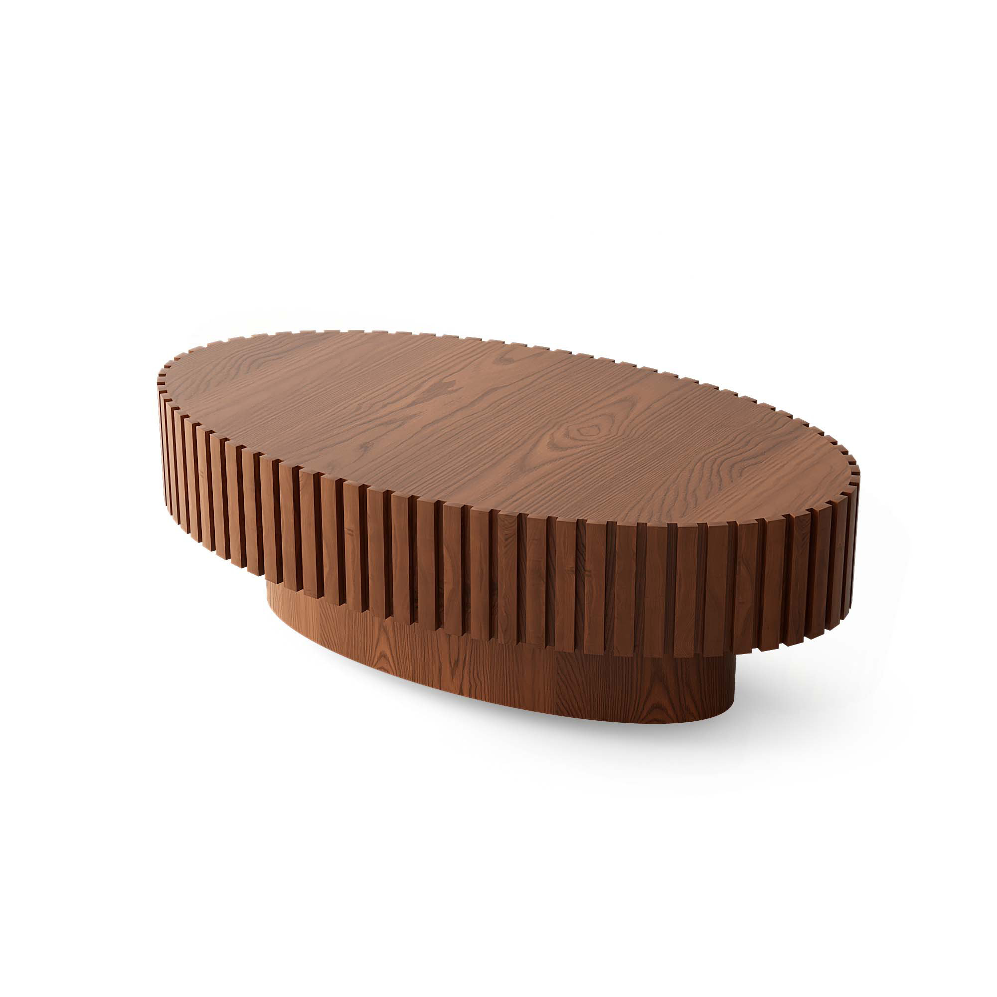 Hokku Designs Oval Coffee Table Handcrafted Relief Sturdy Pedestal ...