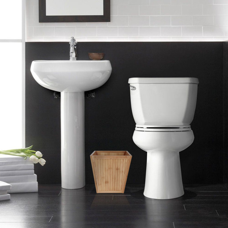 Toilet Tree Products Recycle Bins 5 Gallon Solid Wood Trash Can | Wayfair