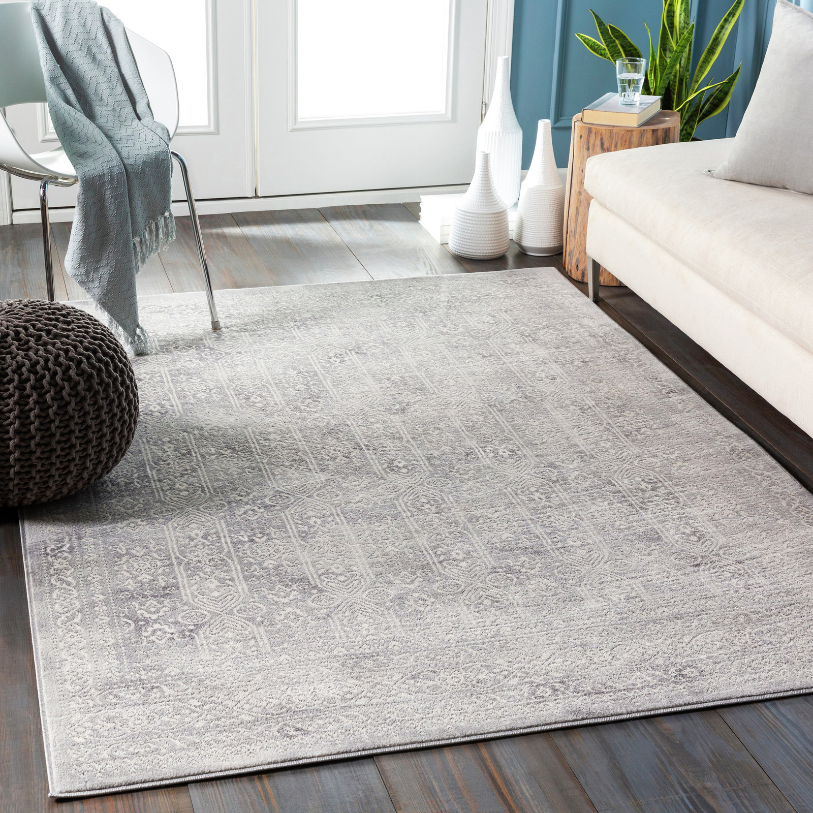 Lark Manor Zenobia White/Grey Rug & Reviews | Wayfair.co.uk