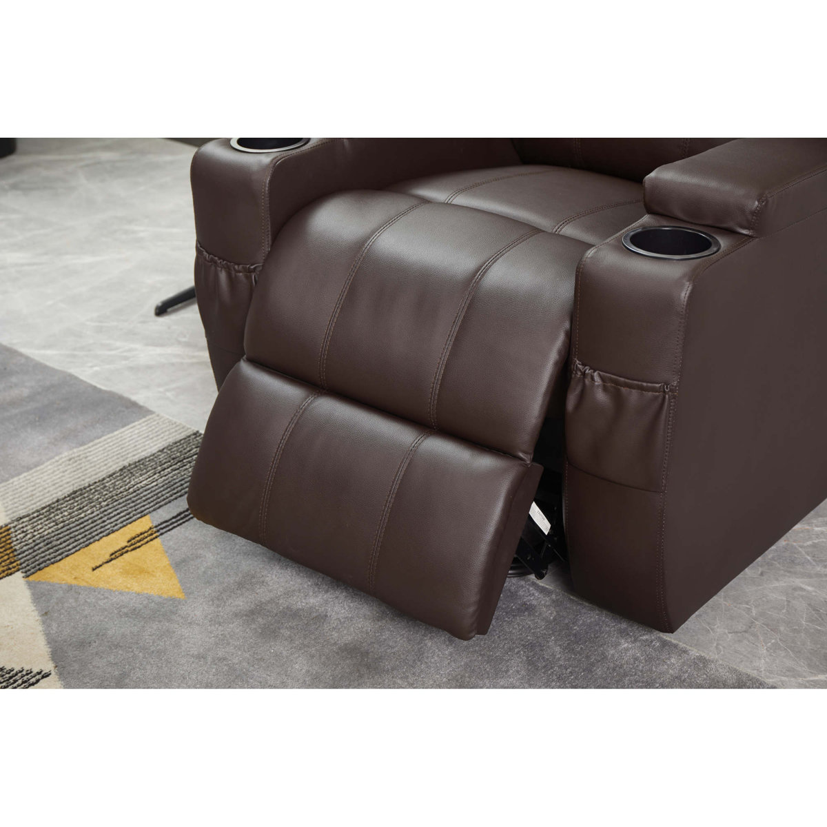 Latitude Run® Remote-controlled Faux Leather Recliner With Cup Holders ...