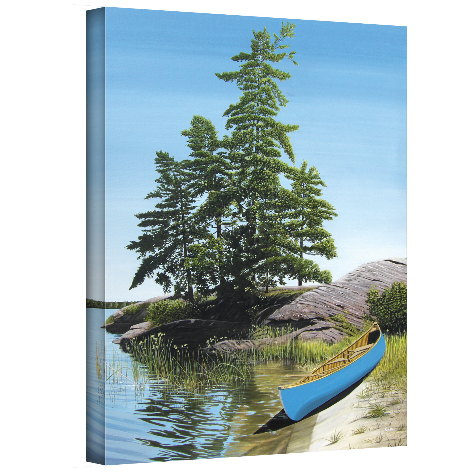 ArtWall ''Canoe on Georgian Bay'' by Ken Kirsch Graphic Art on Canvas ...