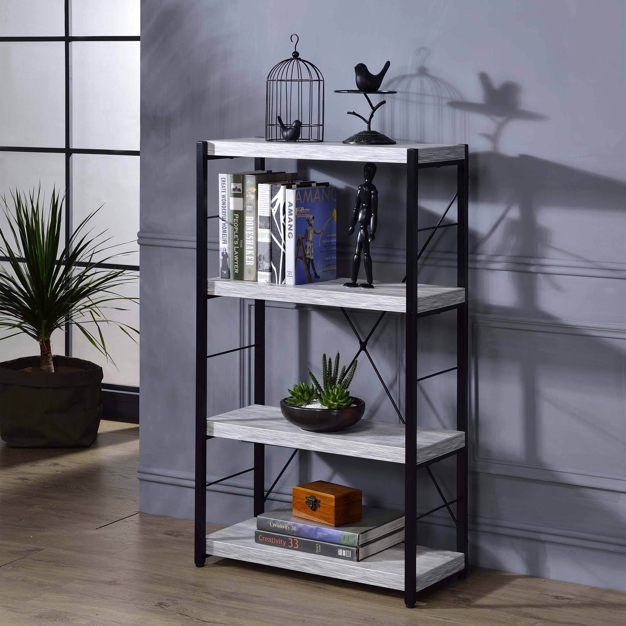 17 Stories 3-Tier Bob Bookshelf With Open Storage Space - Wayfair Canada