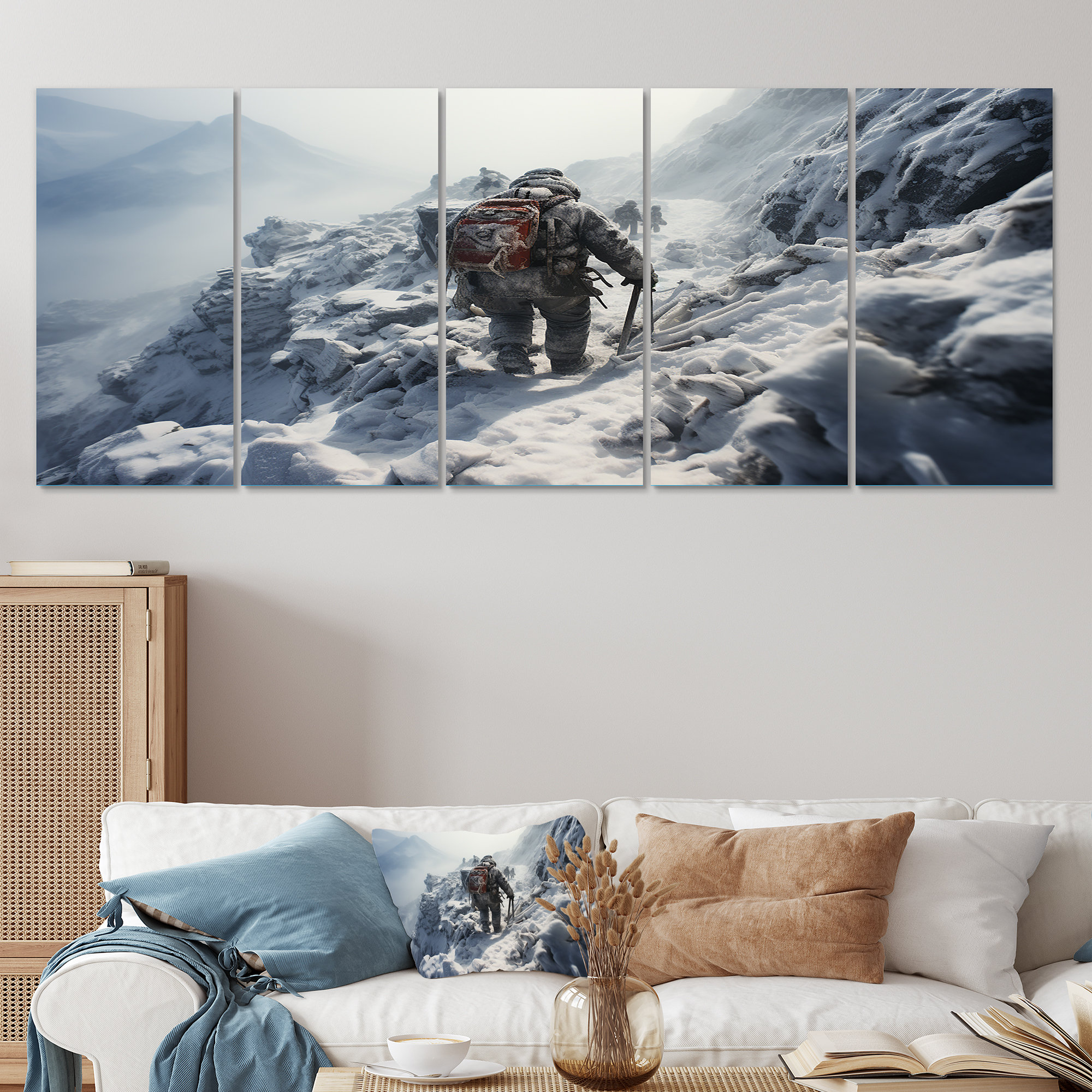 Millwood Pines Hicking Winter Mountain Track III - Hiking 5 Piece Wall ...