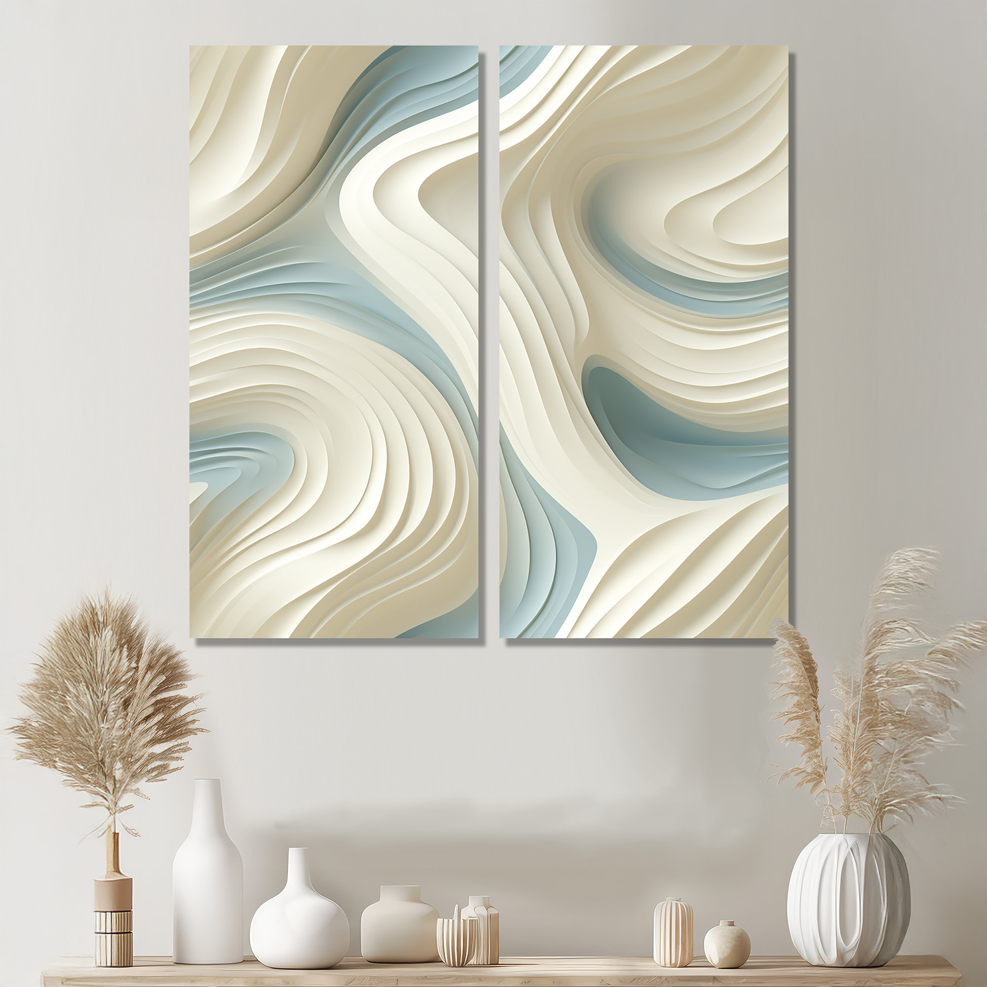 Wrought Studio™ Sculptural Simplicity - Beige Wall Art | Wayfair