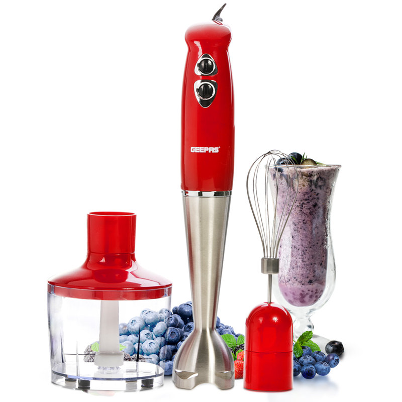 Geepas 400W 3-In-1 Powerful Hand Blender 2 Speed, 860Ml Chopper Bowl ...