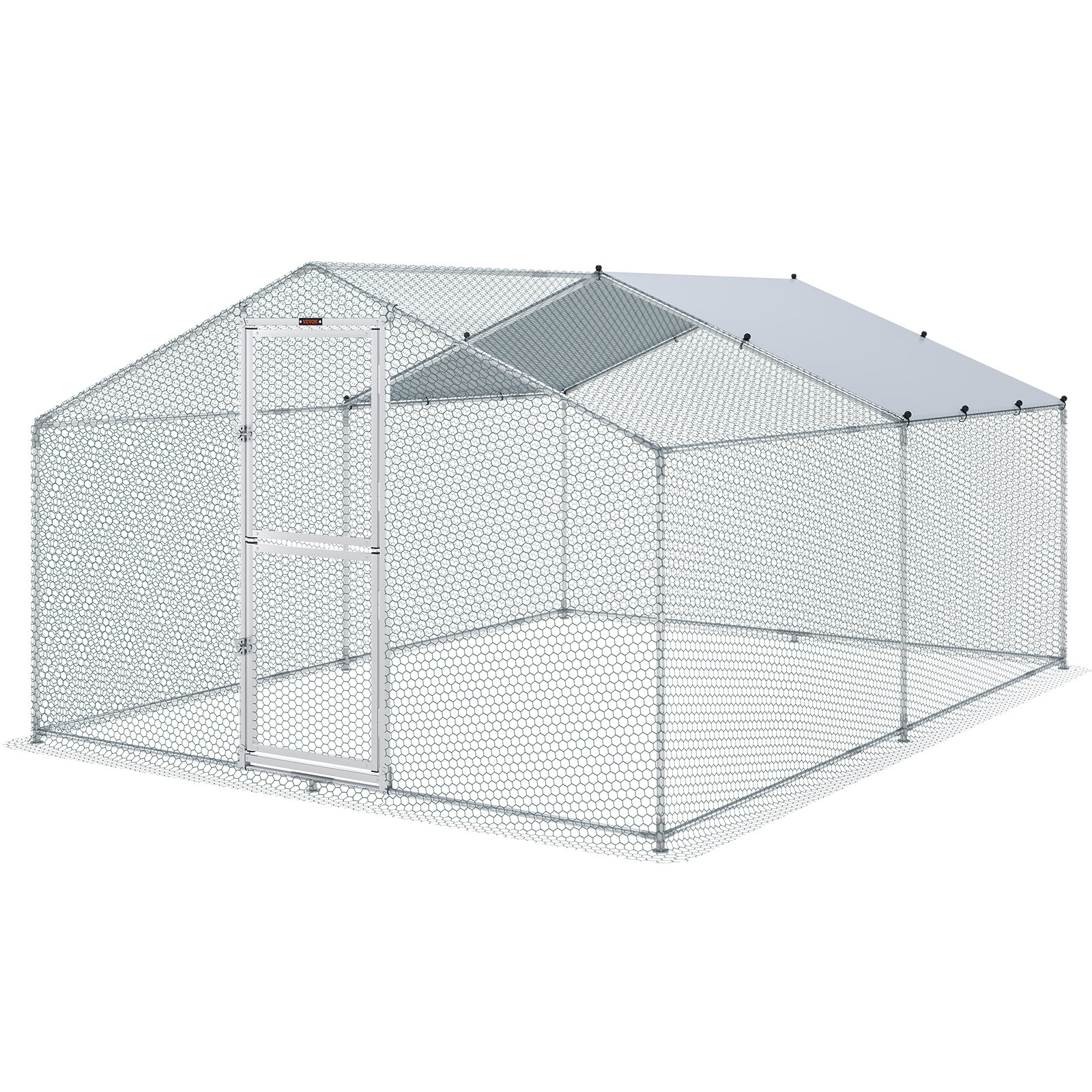 Tucker Murphy Pet™ Large Metal Chicken Coop With Run And Tarp, Peaked ...
