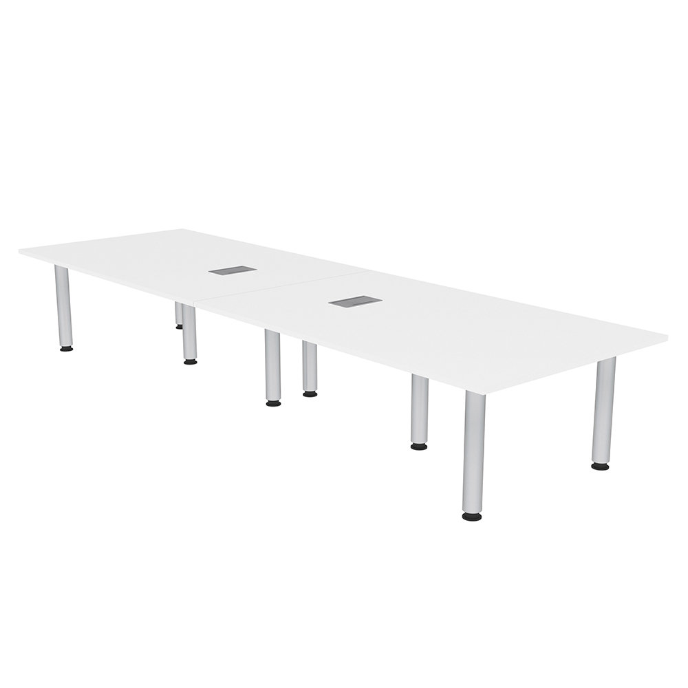 Inbox Zero 10 Ft Rectangular Conference Room Table with Silver Post ...