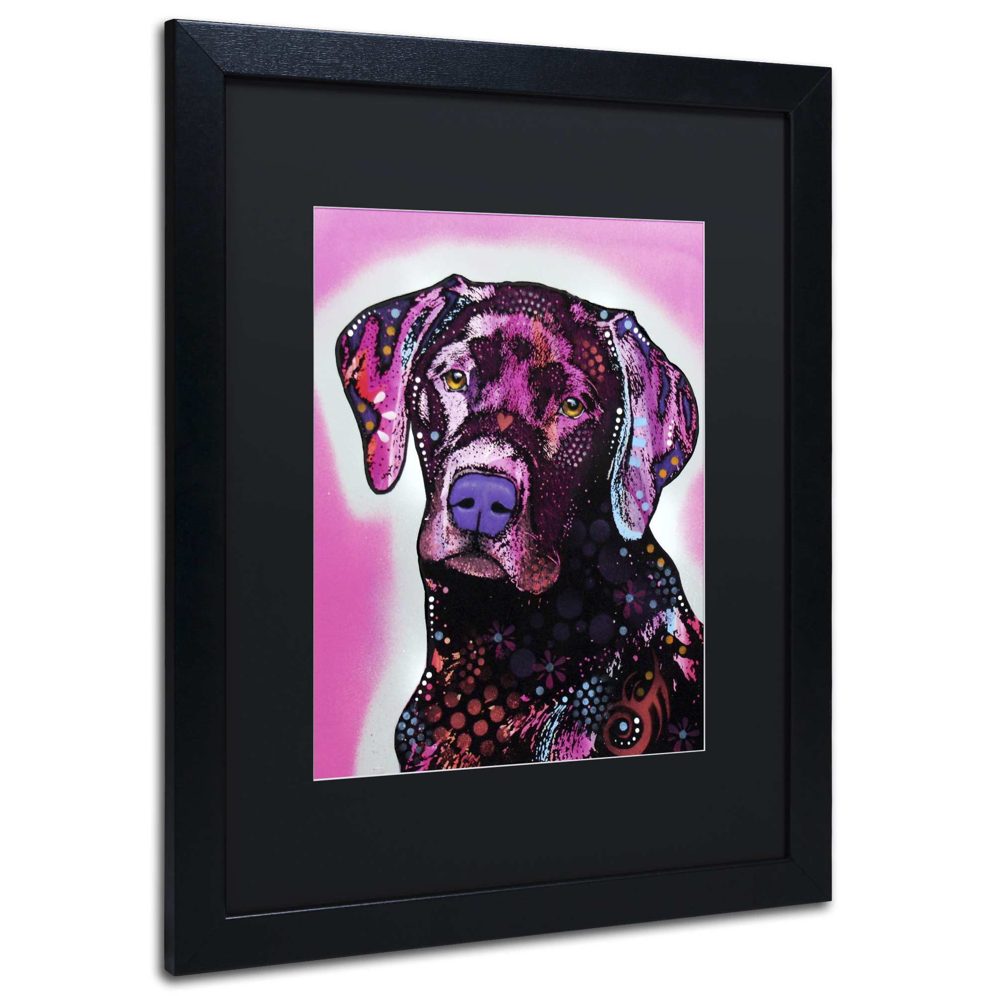 Trademark Fine Art Black Lab Framed Painting Print on Canvas | Wayfair
