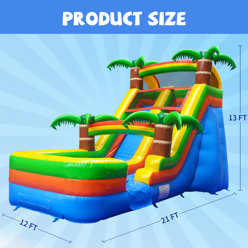 GOOSH 13' x 21' Summer Breeze Commercial Grade Water Slide with Splash ...