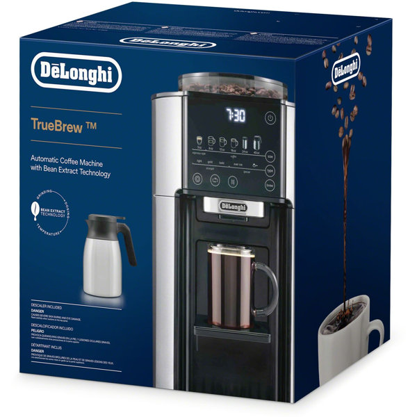 DeLonghi TrueBrew Automatic Drip Coffee Maker w/ Thermal Carafe, Built ...
