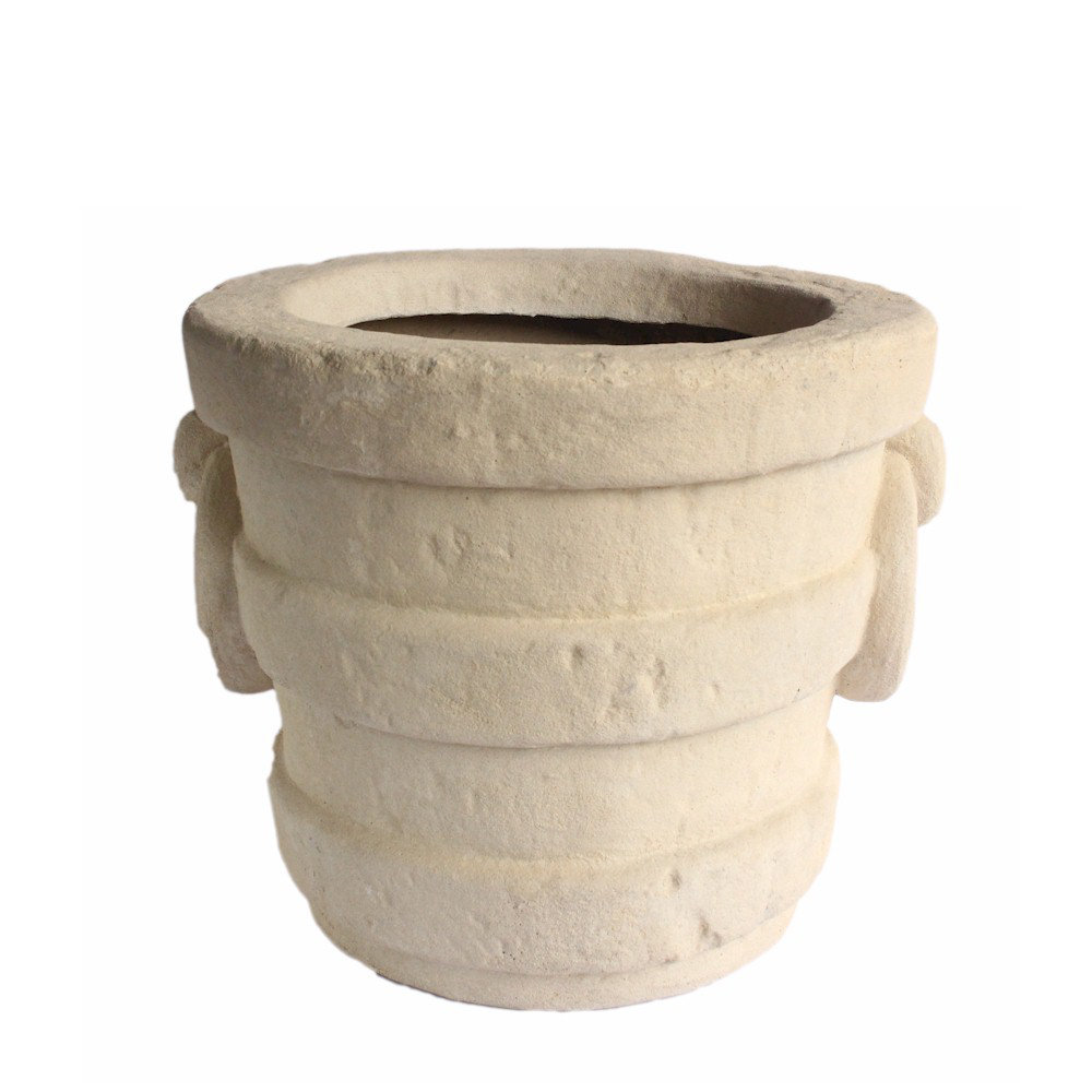 Charlton Home® Giglio Round Limestone Pot Planter | Wayfair