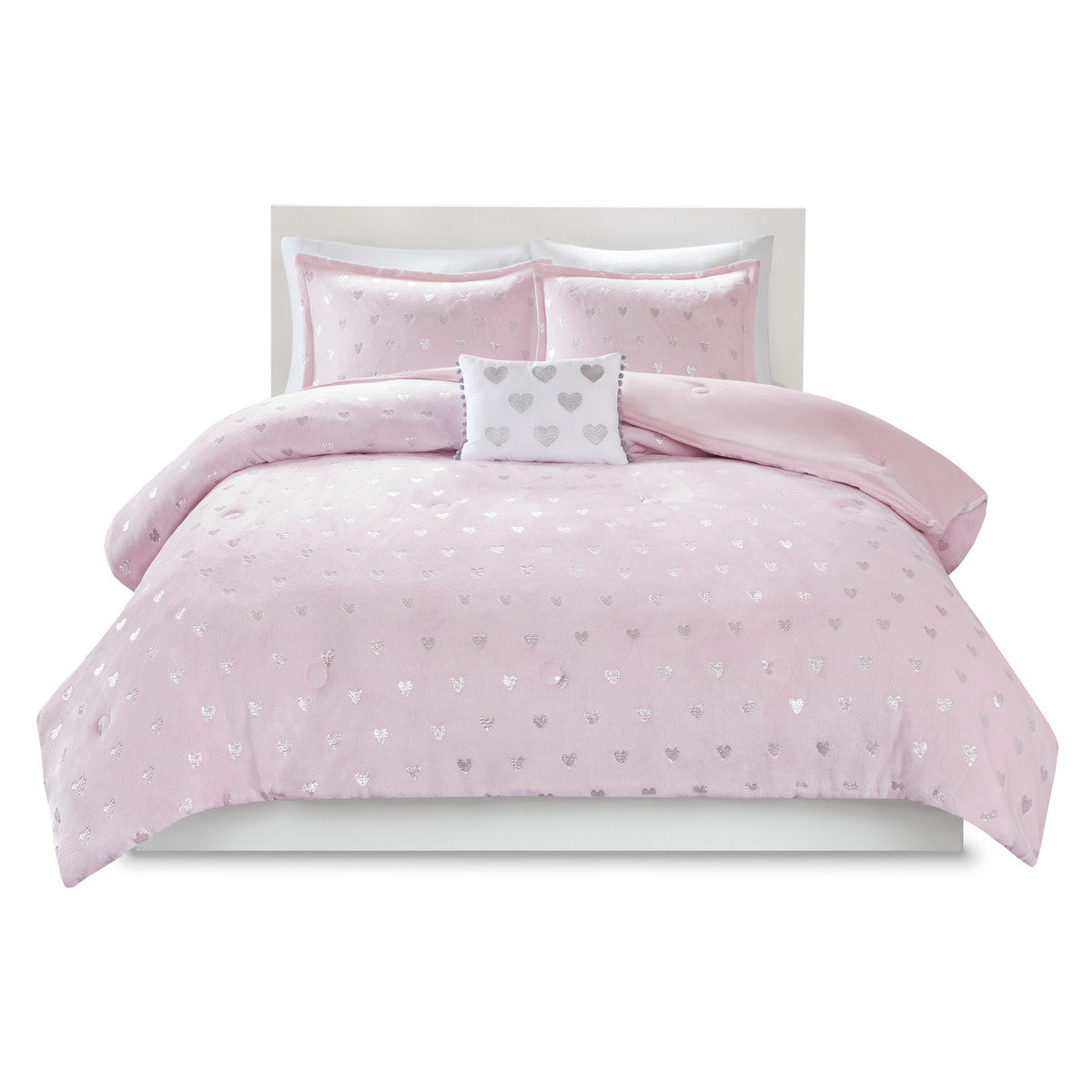 Gracie Mills Elysia Metallic Printed Plush Comforter Set | Wayfair