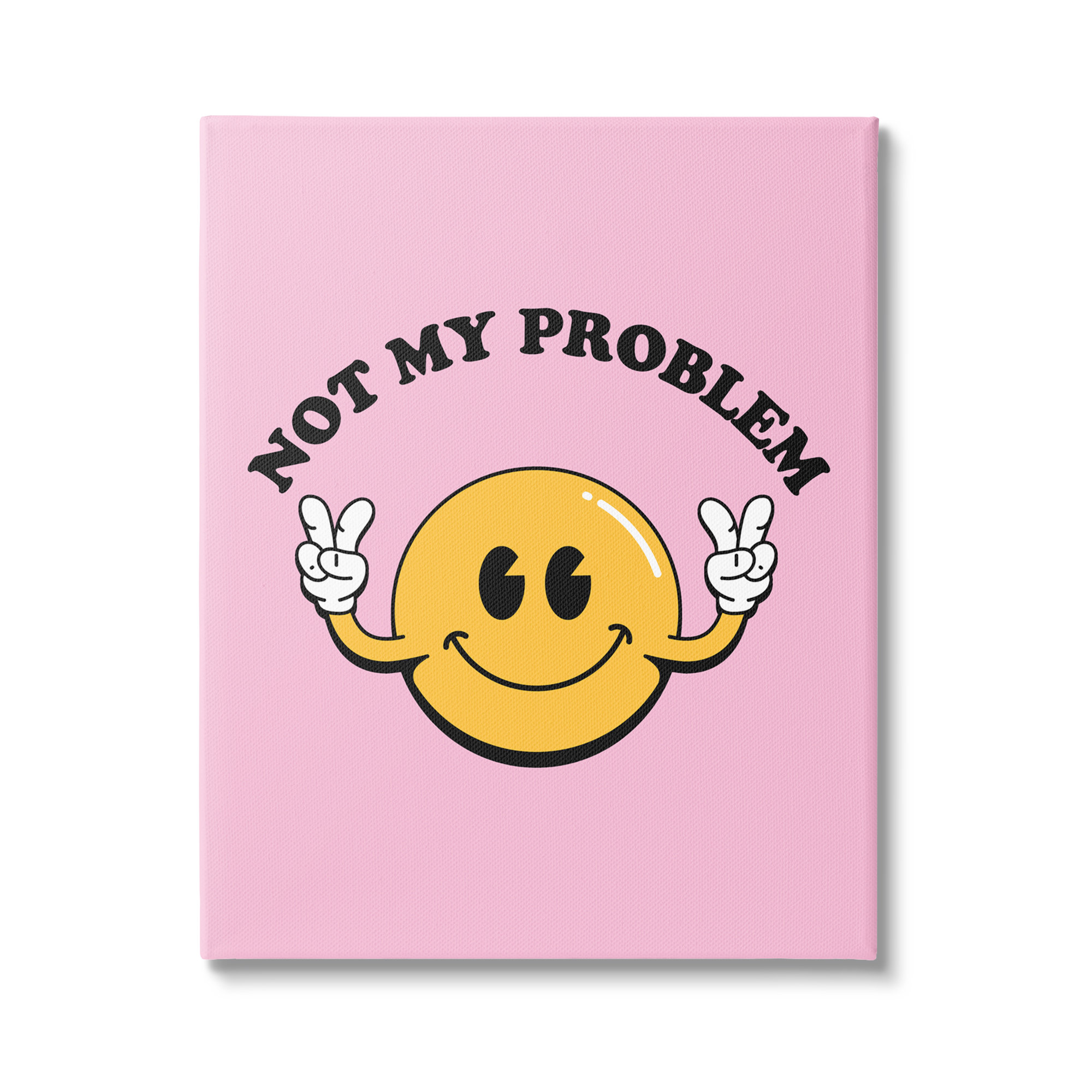 Trinx Not My Problem Retro Smiley Canvas Wall Art by House of Lulu | Wayfair