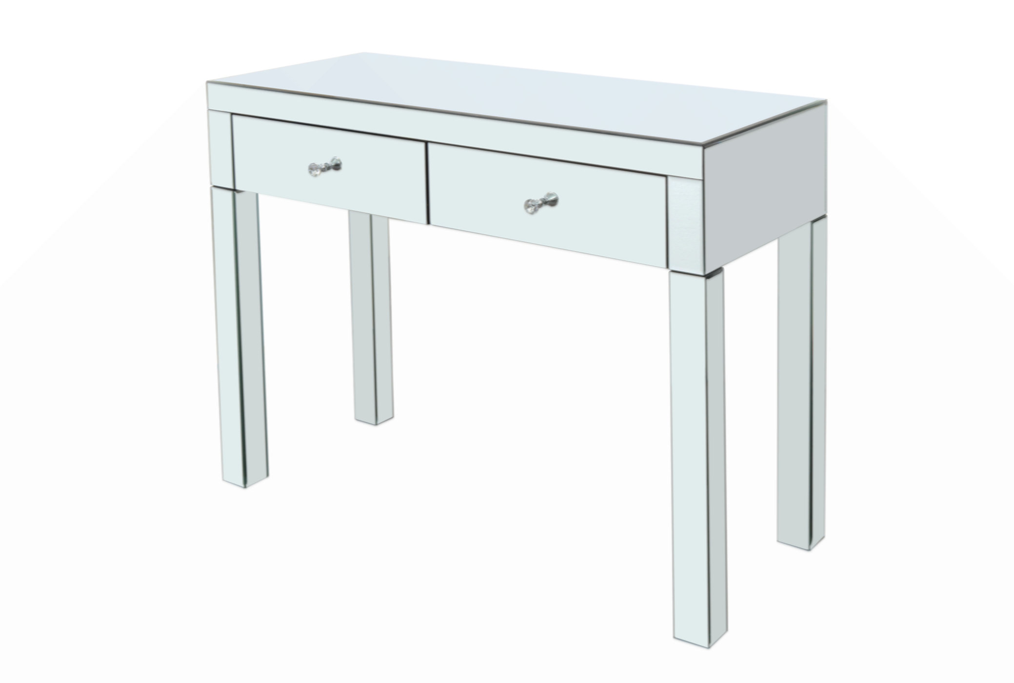 Everly Quinn Mirror Desktop Dressing Table, 2 Drawer Dressing Table ...