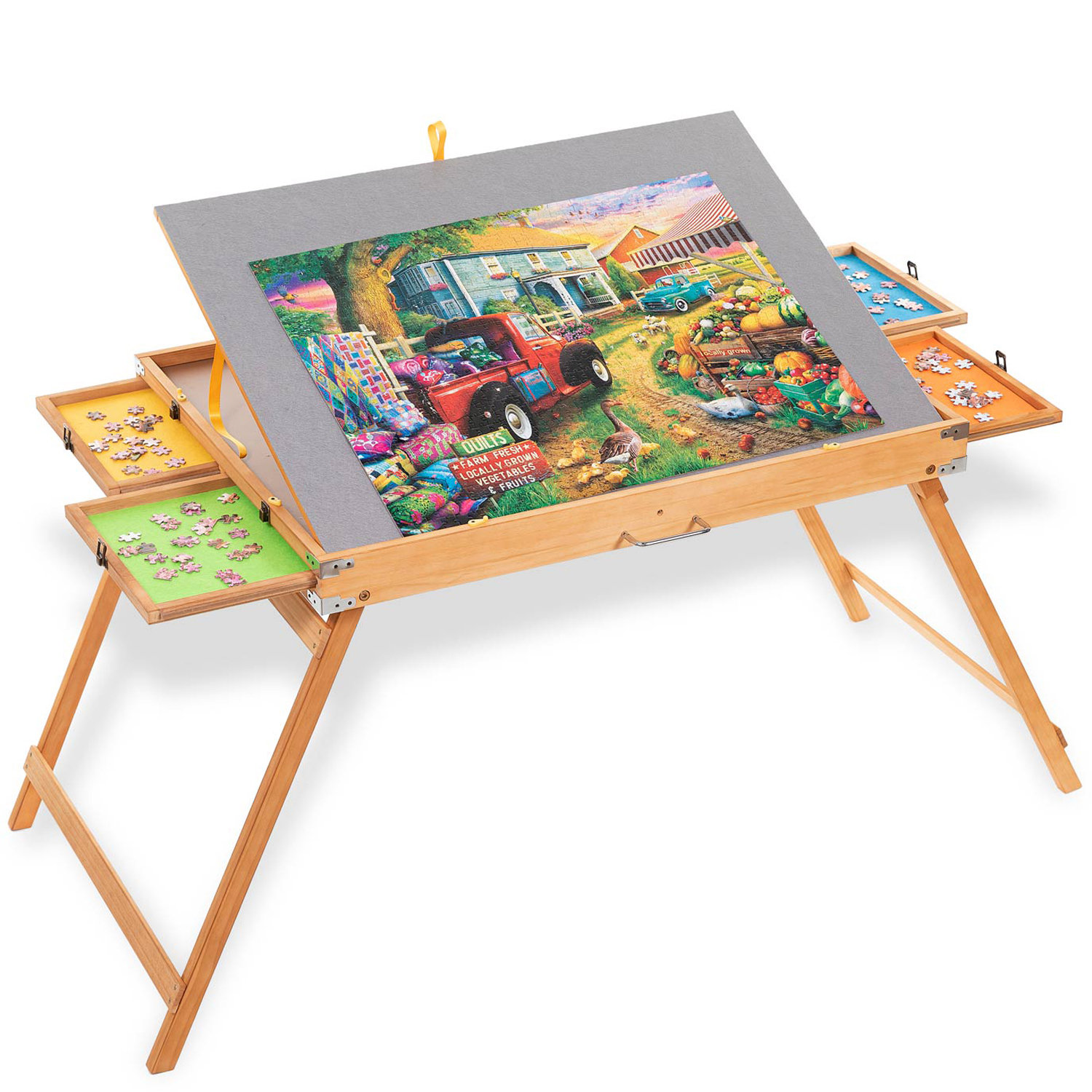 Fanwer Jigsaw Puzzle Table With Legs and Wooden cover(1500 Pieces ...