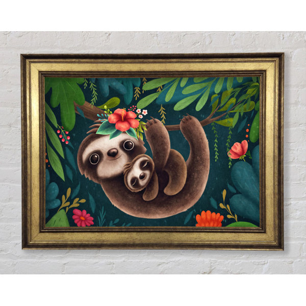 Bright Star Sloth And Baby - Single Picture Frame Print | Wayfair.co.uk
