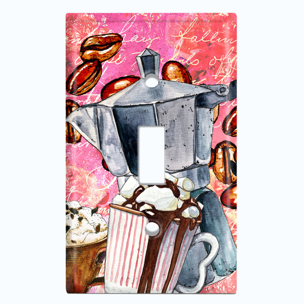 WorldAcc Coffee Beans Mocha Press Maker Pink 1 - Gang Toggle Light ...