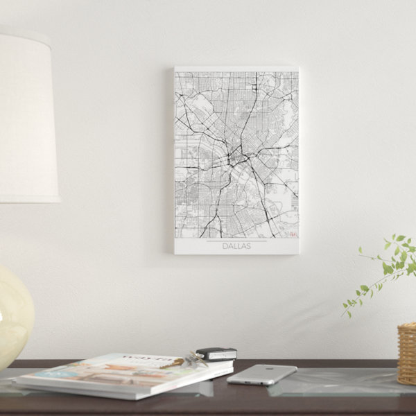 East Urban Home " Dallas Minimal Urban Blueprint Map " by Hubert ...