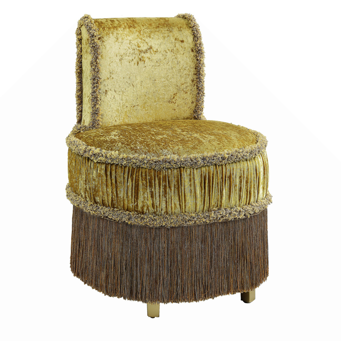 Everly Quinn Gold Vanity Stool With Button Tufted | Wayfair