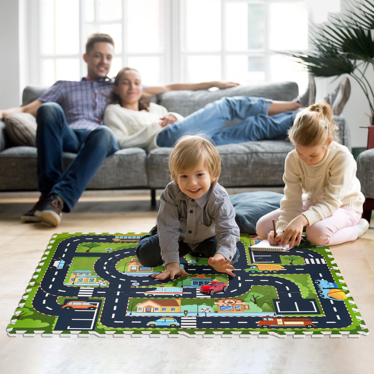 Sorbus Foam Playmat for Kids - Traffic Play Mat for Babies (12 Tiles ...