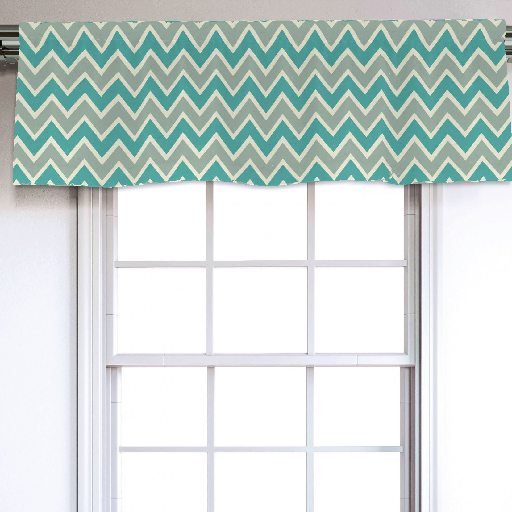 East Urban Home Chevron 54" Window Valance | Wayfair