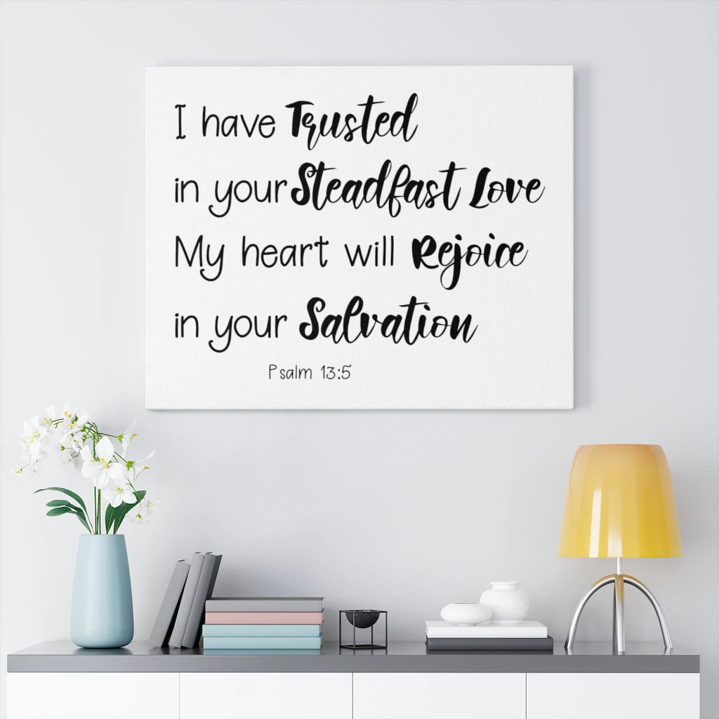 Trinx Scripture Canvas In Your Salvation Psalm 13:5 Christian Wall Art ...