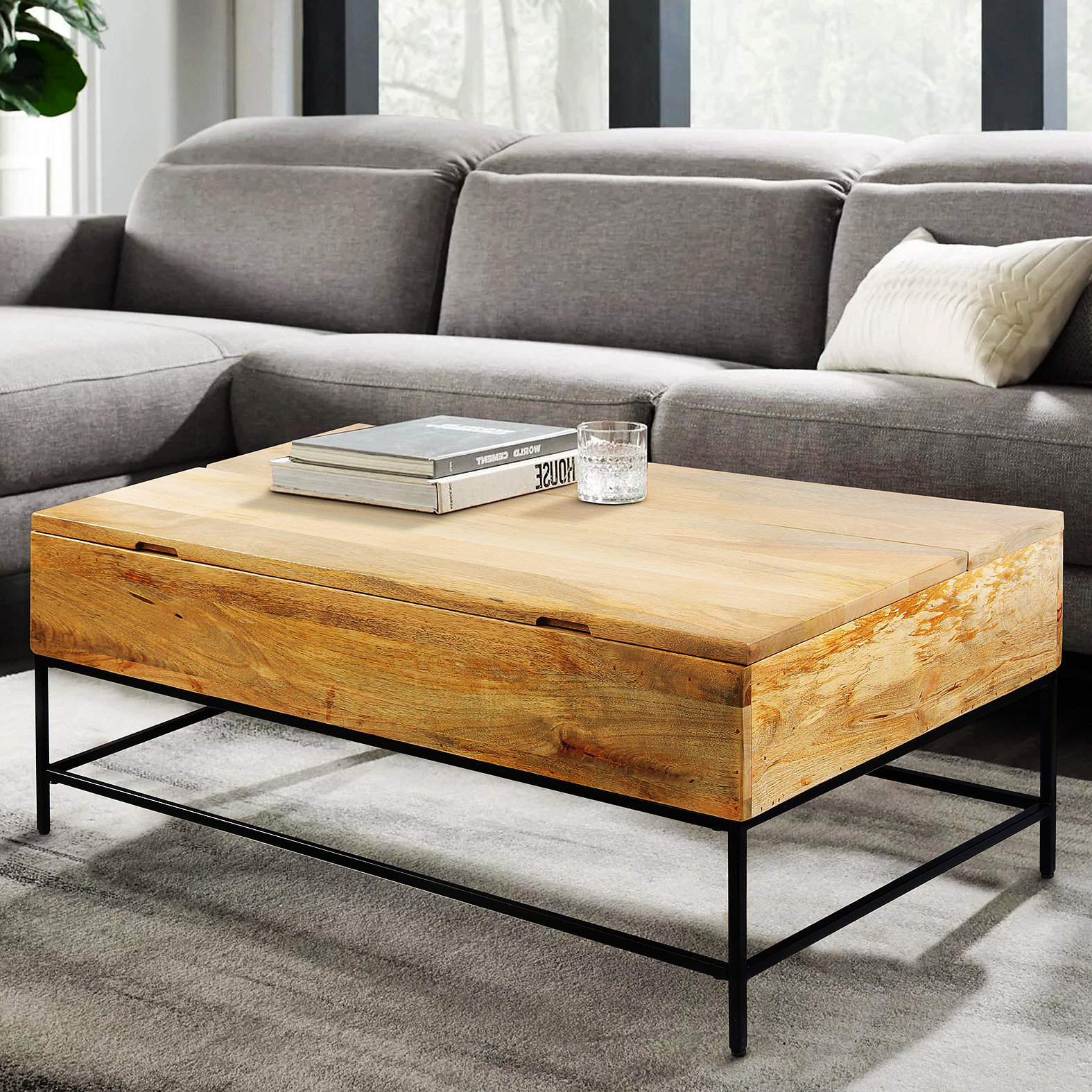 The Twillery Co.® Vidalia 45" Lift Top Mango Wood Rectangular Coffee ...