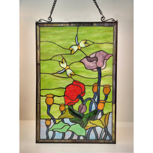 Fine Art Lighting Stained Glass Dragonfly Window Panel | Wayfair