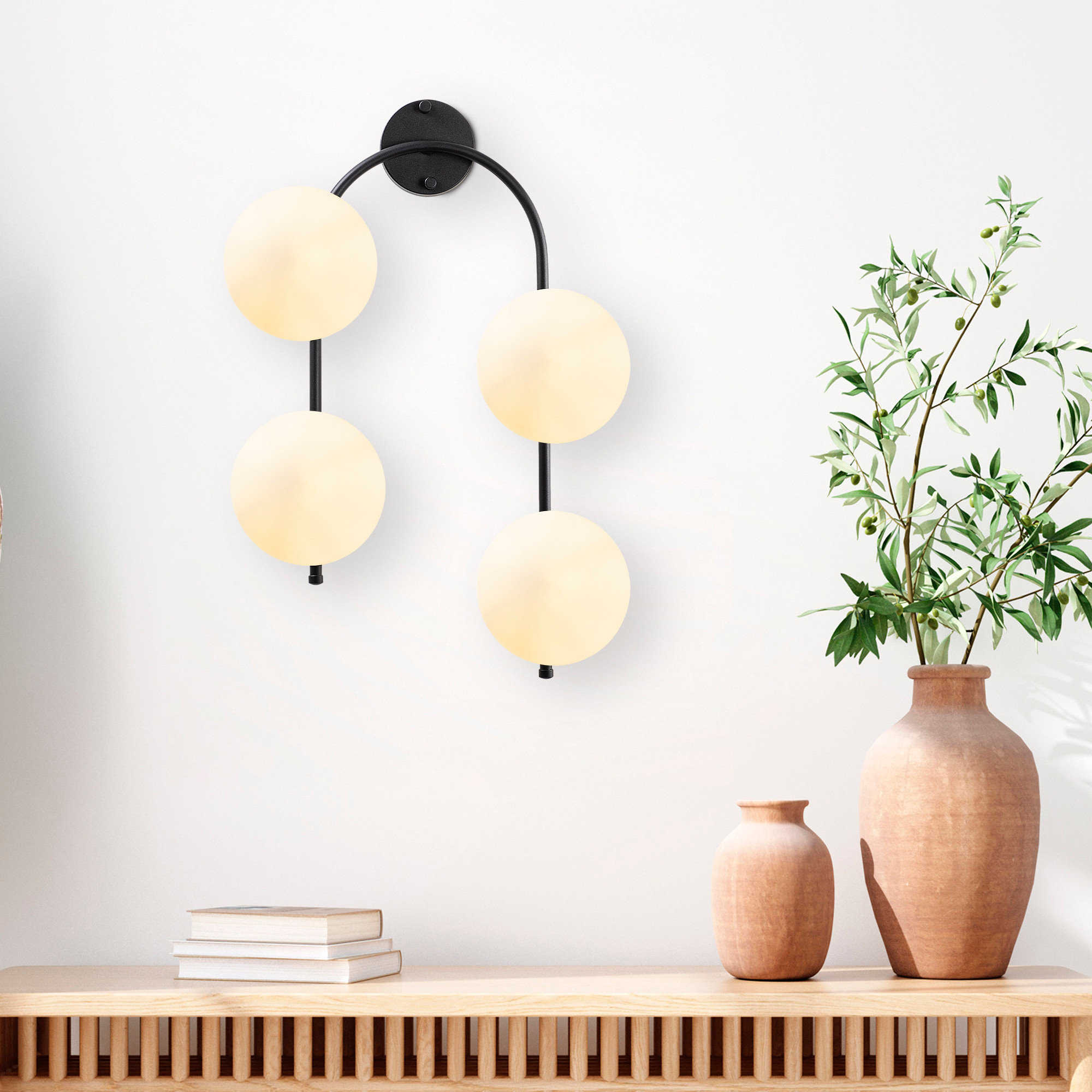 East Urban Home Roxbury 4 - Light Dimmable Armed Sconce | Wayfair