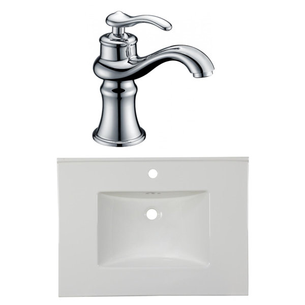 Plumbing N Parts Lavabo de salle de bain rectangulaire en céramique ...