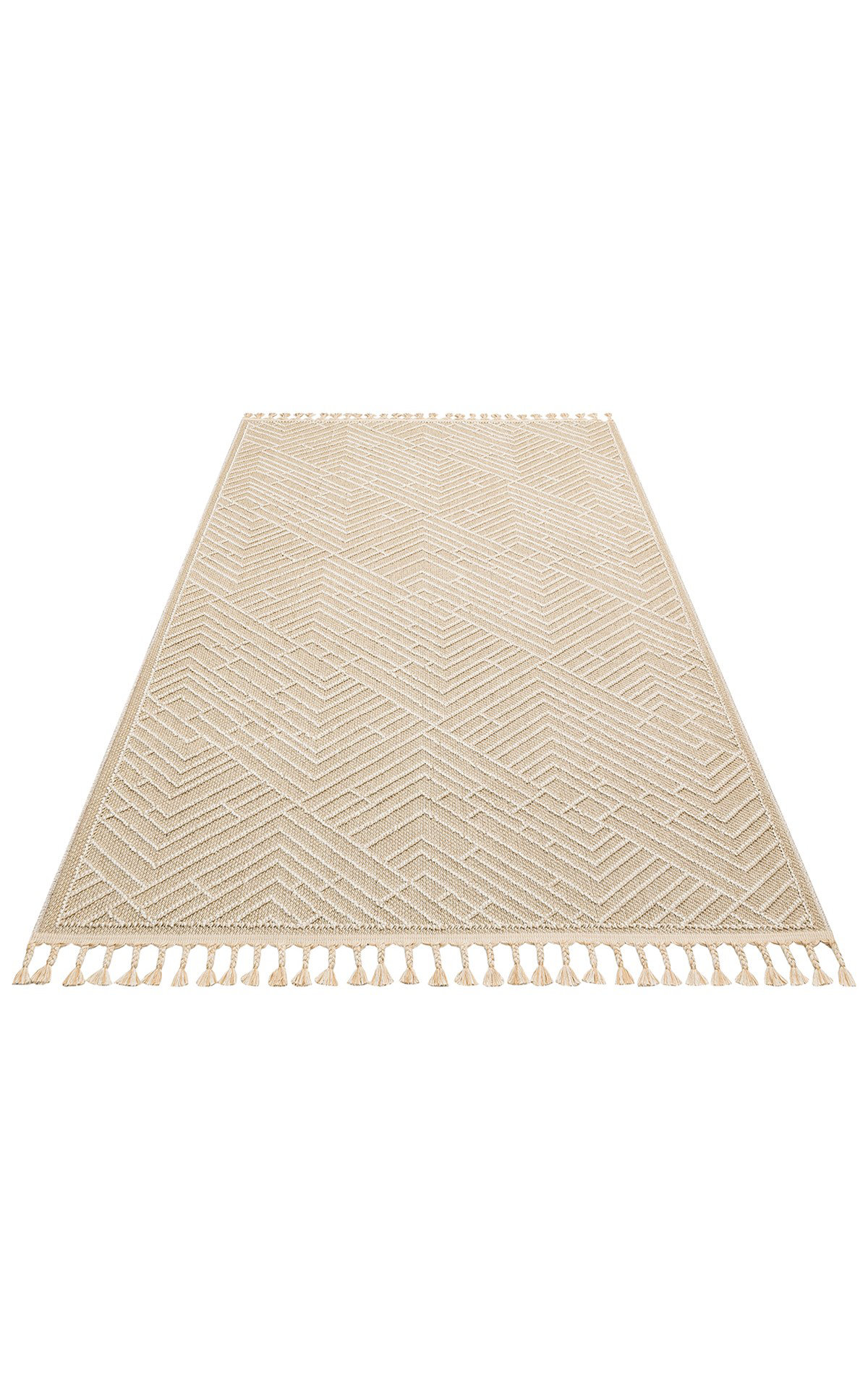 Lofy Vallejo Beige Geometric Cotton Machine Made Area Rug | Wayfair