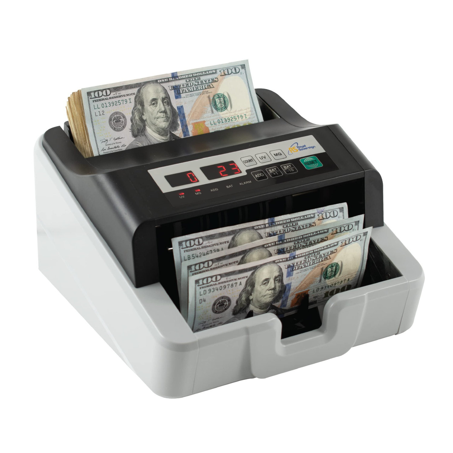 Stack man USD High Speed Bill Counter With UV/MG Counterfeit Detection ...