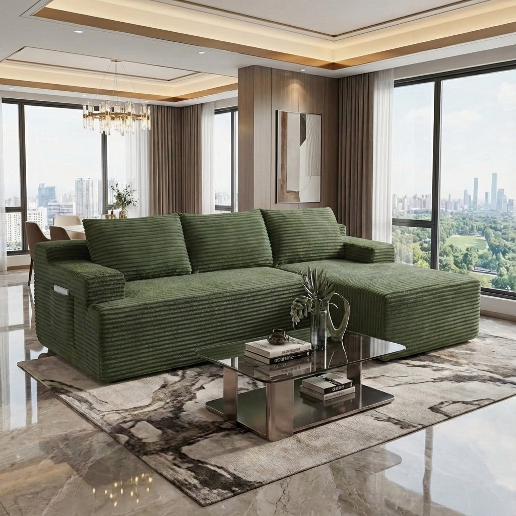 Latitude Run® 96 inch Sectional Couches for Living Room,Modern Modular ...