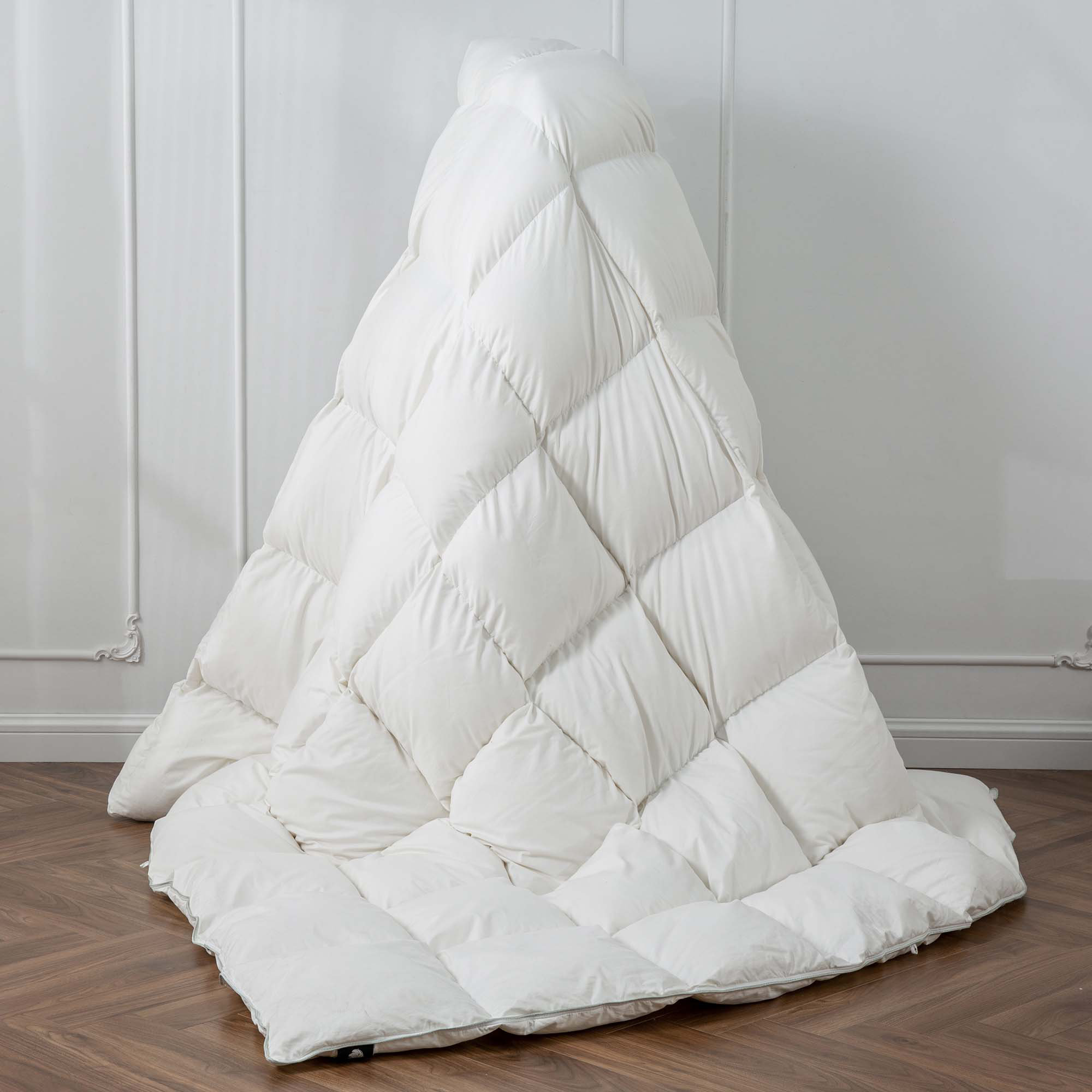 ValenciaLuxe All Season Down & Feather Blend Comforter Baffle Box ...