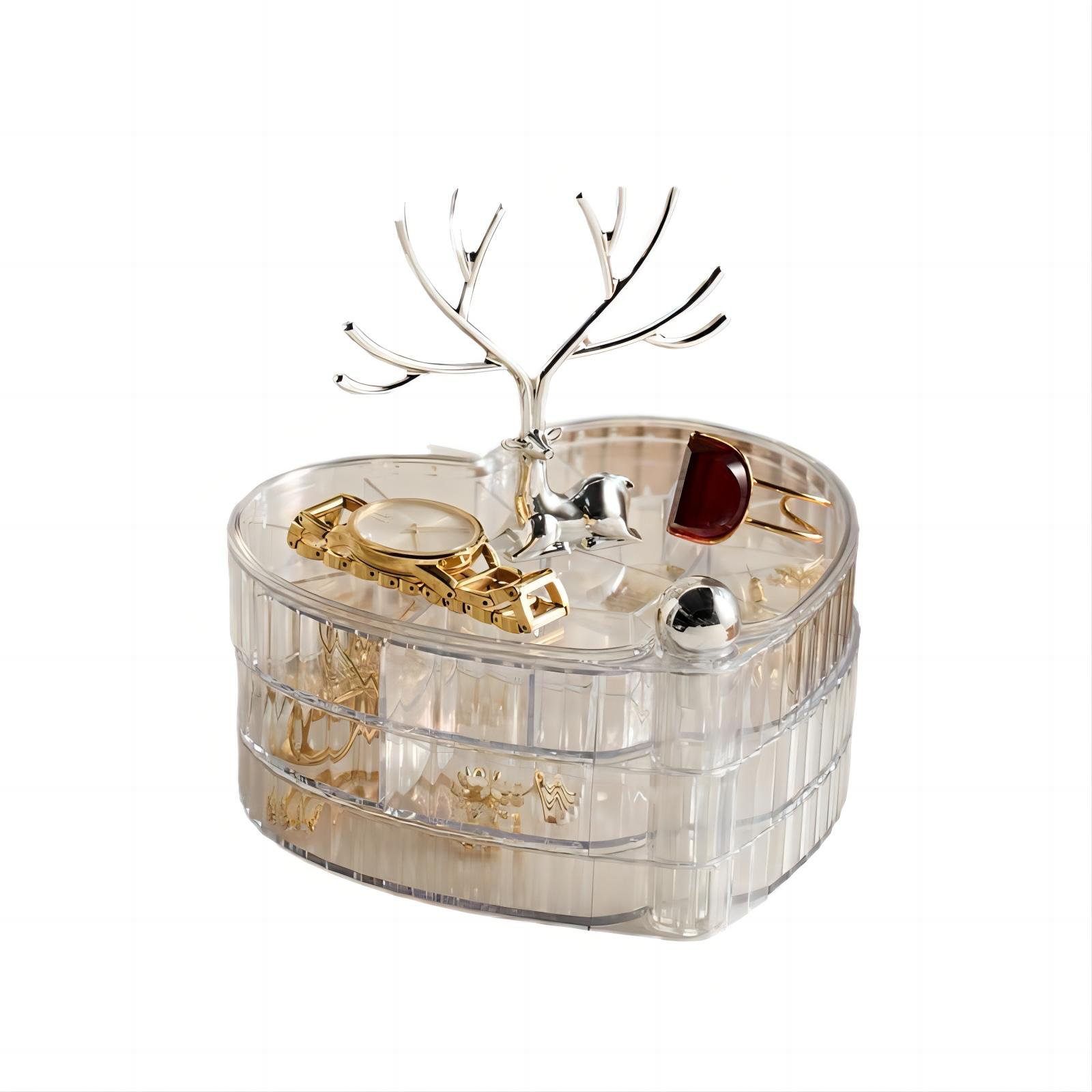 Rebrilliant Antlers Jewelry Holder, Jewelry Organizer, 3 Tier Rotatable ...