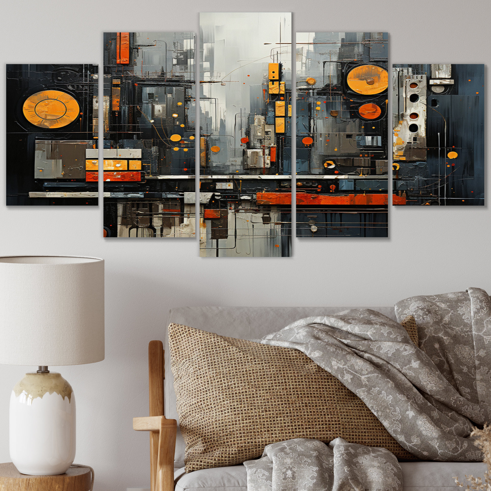 Wrought Studio™ Urban Rhythms - Abstract Collages Canvas Wall Art - 5 ...
