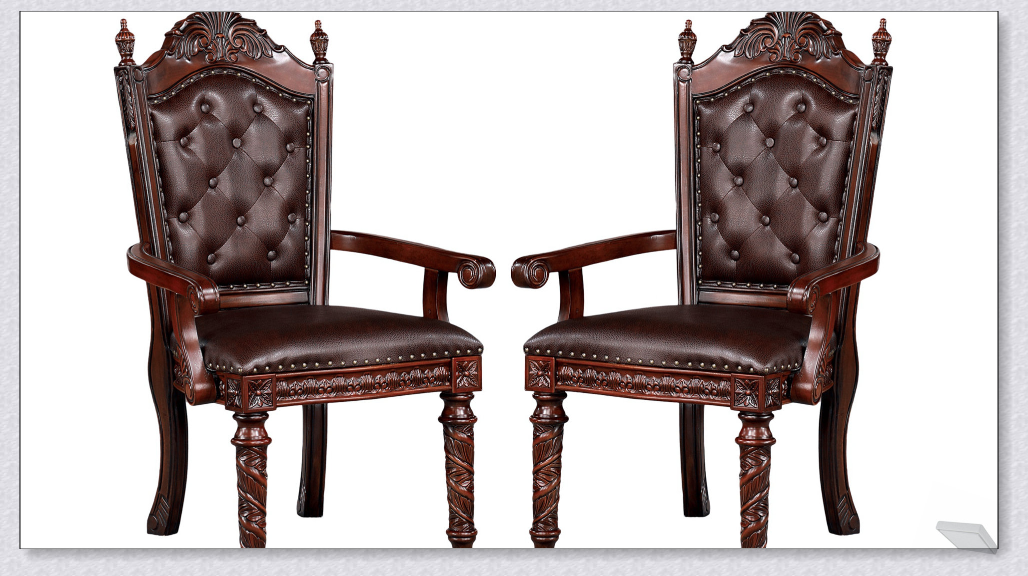 Bloomsbury Market Traditional Solid Wood Arm Chairs with Dark Brown ...
