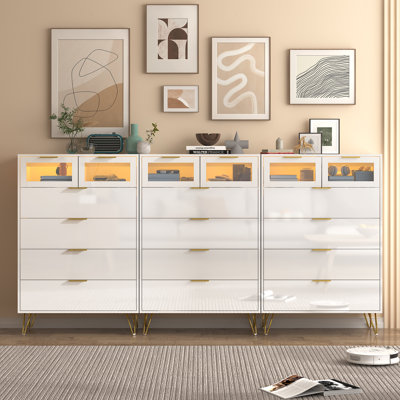 Mercer41 Tagan 6 Drawer Led light drawer dresser and Chest & Reviews ...