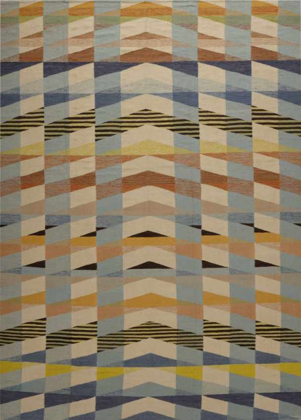 Matt Camron Rugs and Tapestries Handwoven Flatweave Blue/Beige Area Rug ...