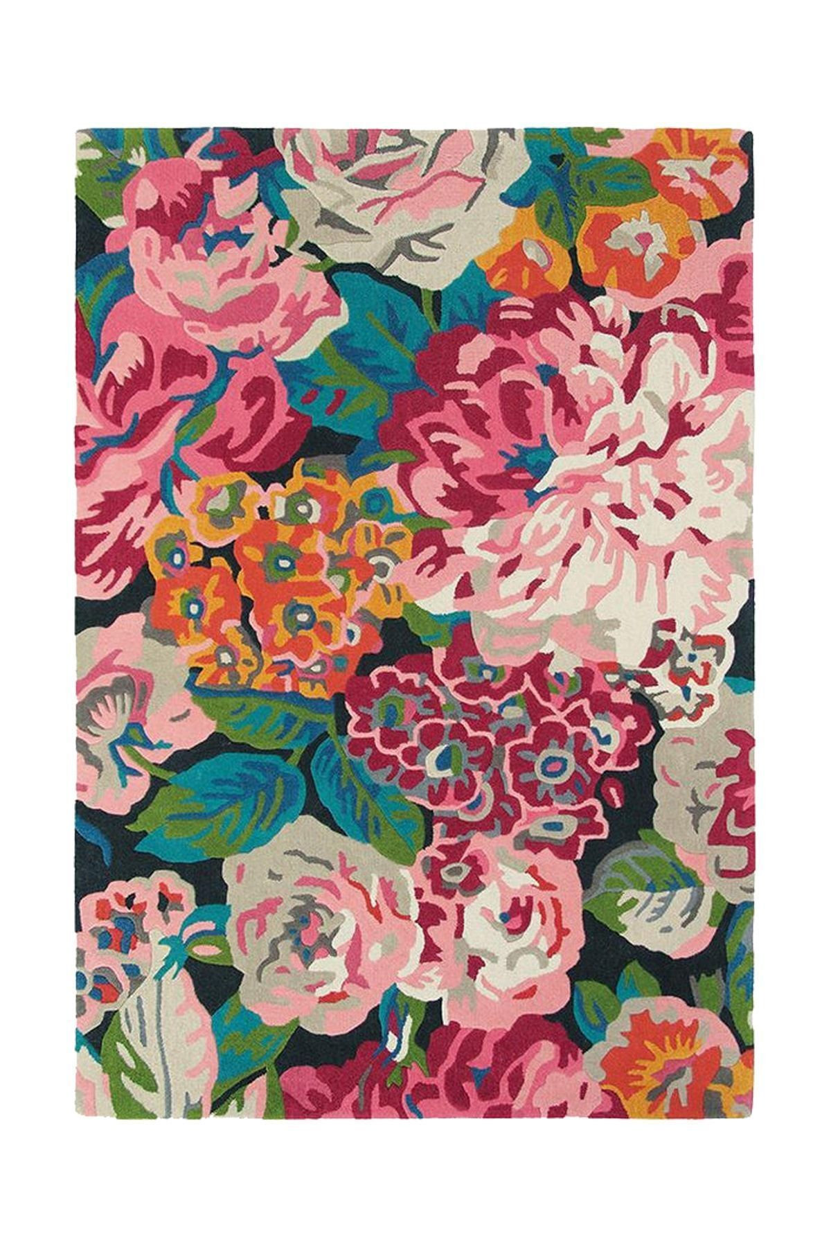 Hokku Designs Floret Peony Themed Colorful Woven Base Rug | Wayfair