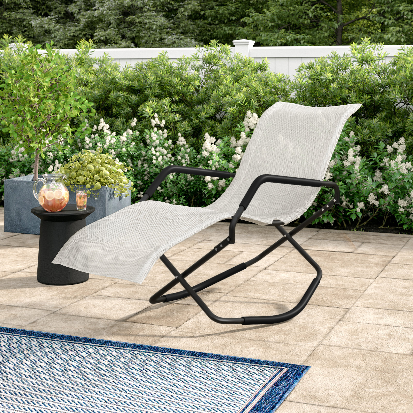 Freeport Park® Hepp Outdoor Rocking Metal Chair | Wayfair
