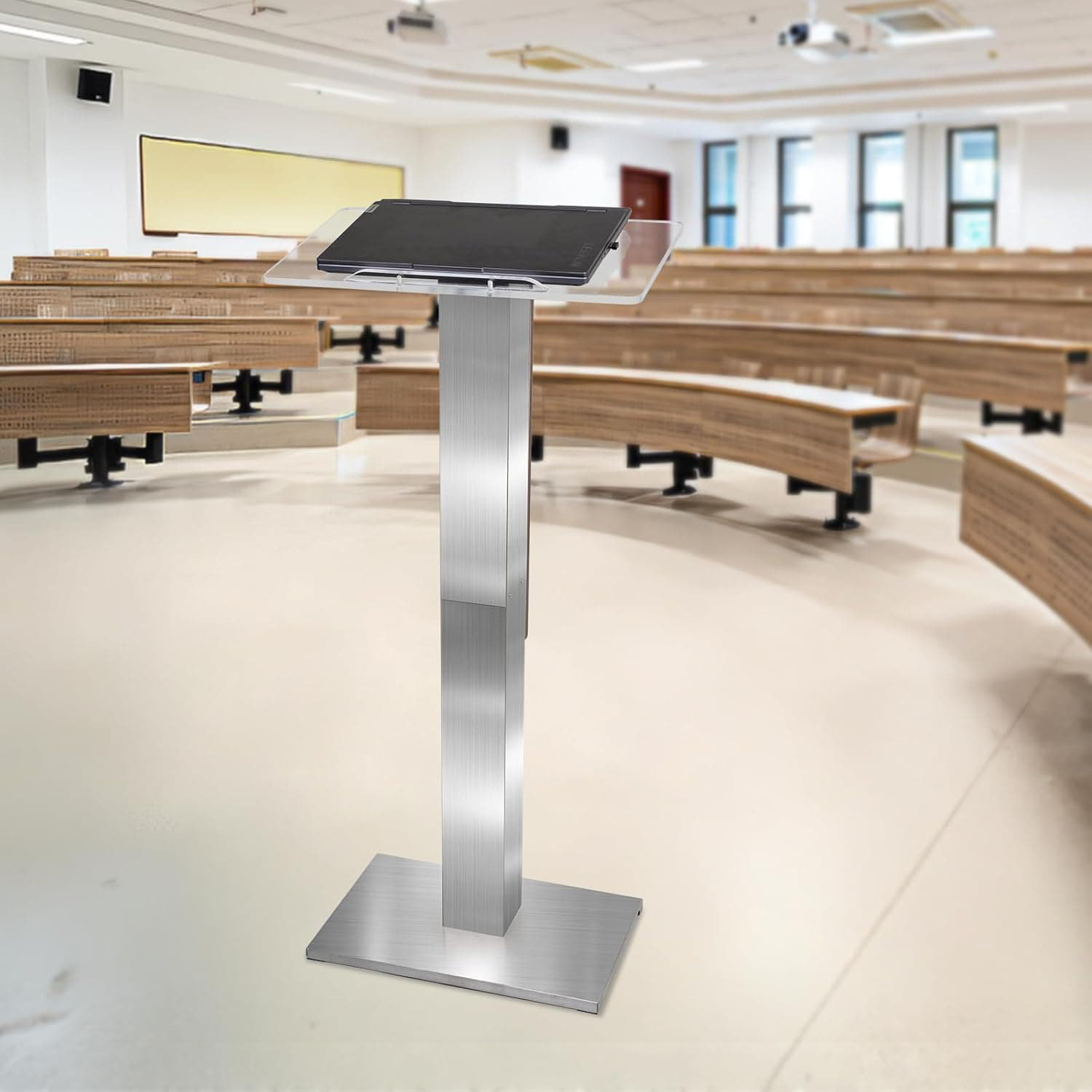 caimen Professional Podium Stand With Removable Wood Decoration ...
