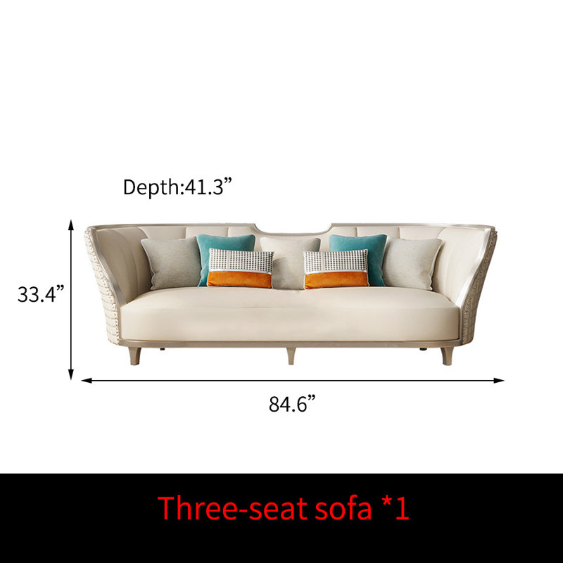 Romero American light luxury simple leather sofa | Wayfair